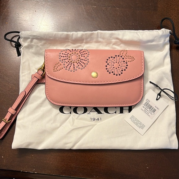 Coach | Bags | Coach Clutch With Tea Rose Rivets | Poshmark